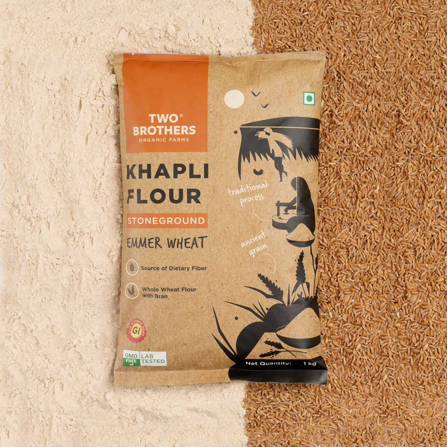 Buy Organic Khapli Wheat Flour online - USA Store - Two Brothers