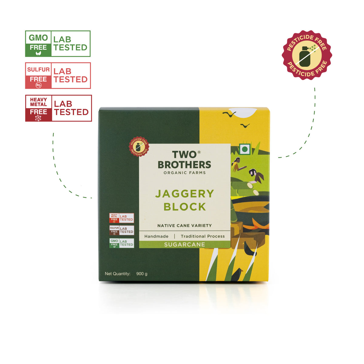 Buy 100% Chemical Free Sugarcane Jaggery Block | Two Brothers USA